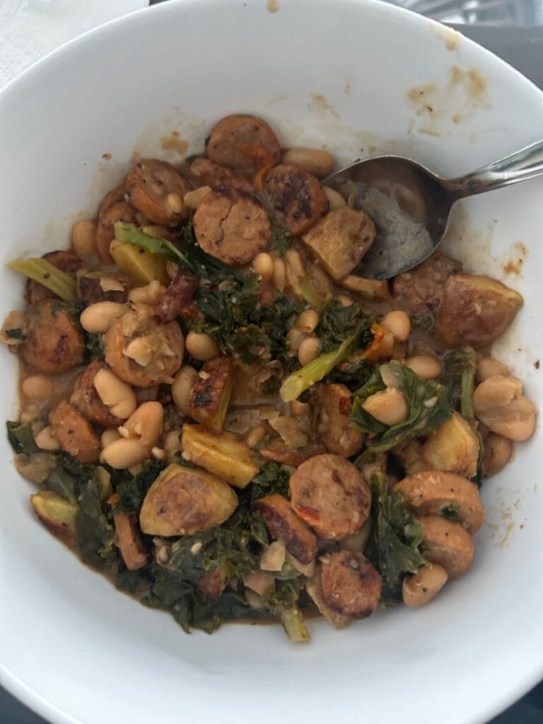 "Savory Delight: Creamy White Bean Sausage Skillet for a Flavor ...